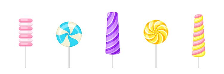 Different lollipop and candy of various taste Vector Image