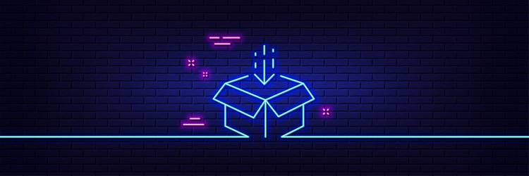 Get box line icon open delivery parcel sign Vector Image