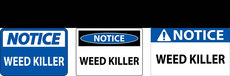 Caution sign weed killer on white background Vector Image