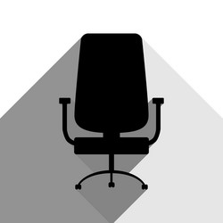 Office chair sign flat black icon Royalty Free Vector Image
