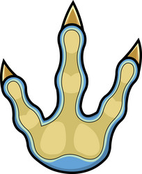 Outlined bottom brachiosaurus dinosaur paw Vector Image