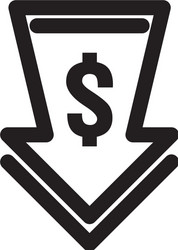 Dollar decrease icon money symbol with arrow Vector Image