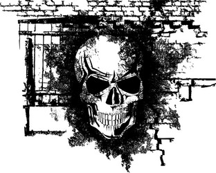 Exploded skull with splashes in all directions Vector Image