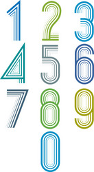 Echo lined numbers set Royalty Free Vector Image