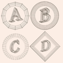 Letter fonts of mesh Royalty Free Vector Image