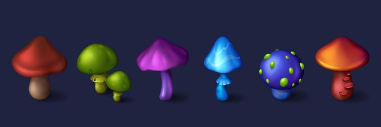 Magic mushroom for game forest interface design Vector Image
