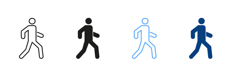 Pedestrian walk on street person run line Vector Image