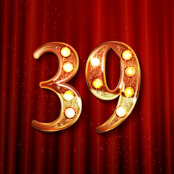 39 years greeting card happy birthday Royalty Free Vector