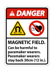 Danger magnetic field can be harmful to pacemaker Vector Image