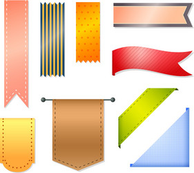 Ribbon banner set colorful ribbons in flat style Vector Image