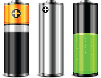 Lithium ion batteries alkaline metallic Royalty Free Vector