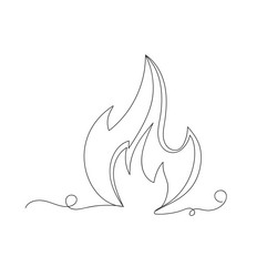 Orange fire flame set isolated Royalty Free Vector Image