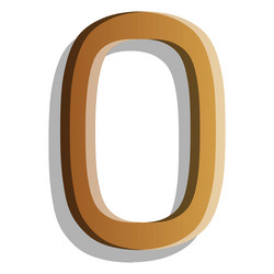 Gold figure zero symbol Royalty Free Vector Image