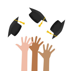 Students throw up graduation caps and certificates