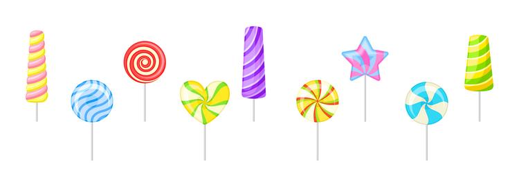 Different lollipop and candy of various taste Vector Image