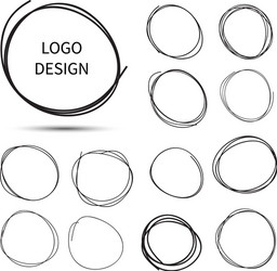 Logo design hand drawn circle Royalty Free Vector Image