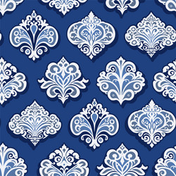 Blue damask seamless pattern element Royalty Free Vector