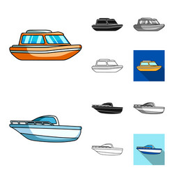 Water and sea transport cartoonblackflat Vector Image