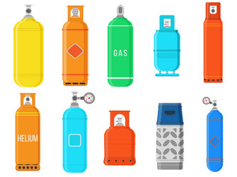 Gas balloon flat oxygen tank butane propane Vector Image