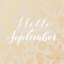 Hello september card Royalty Free Vector Image