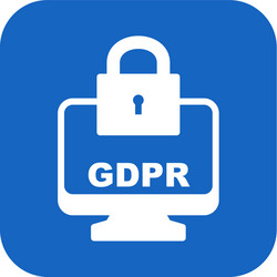 Gdpr security lock screen icon Royalty Free Vector Image
