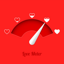 Love meter valentines day card element in simple Vector Image