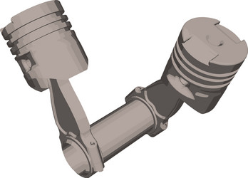 Two gray pistons on a white Royalty Free Vector Image