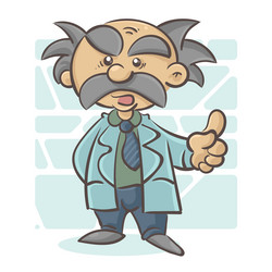Cartoon scientist professor a funny emotional Vector Image