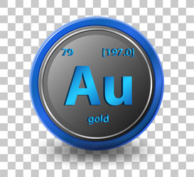 Gold chemical element symbol with atomic Vector Image