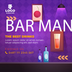 Gradient barman post stories set Royalty Free Vector Image