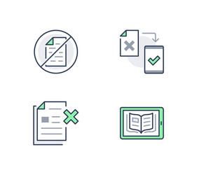 Go paperless turquoise concept icon Royalty Free Vector