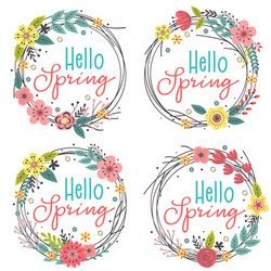 Set isolated beautiful floral gold frames Vector Image