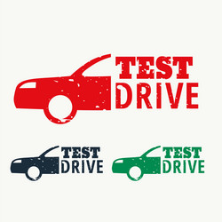 Test drive sign stamp design Royalty Free Vector Image