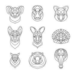 Australian Tribal Animal Collection Royalty Free Vector