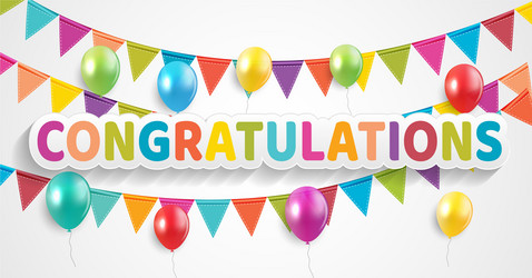 Congratulations design template background Vector Image
