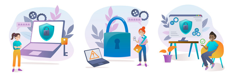 Cyber Security And Password Strength Concept Vector Image