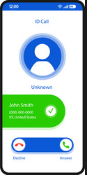 Mockup incoming call call screen interface Vector Image