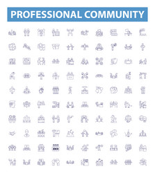 Professional community line icons signs set Vector Image