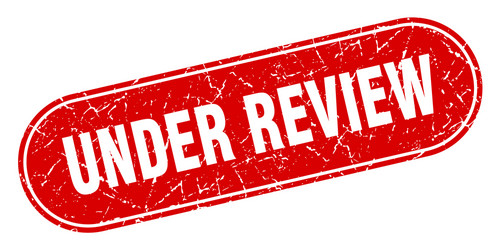 Square grunge red under review stamp Royalty Free Vector