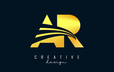 Ar a r letter logo design with a creative cut Vector Image