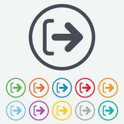 Logout sign icon log out symbol arrow Royalty Free Vector