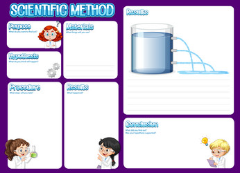 Science method worksheet for children Royalty Free Vector