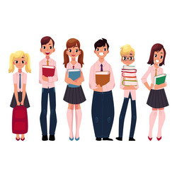 Kids standing in a row Royalty Free Vector Image