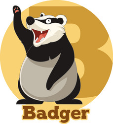 Cartoon smiling badger Royalty Free Vector Image
