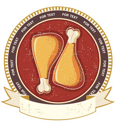 Chicken head label Royalty Free Vector Image - VectorStock