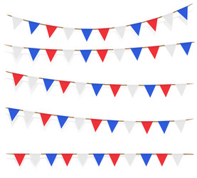 Red blue white flag decorated on white background Vector Image