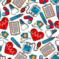 Medical seamless pattern of medicine items Vector Image