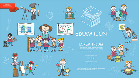 School education object with backpack microscope Vector Image