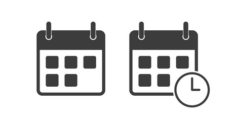 Yearly calendar icons set all twelve months Vector Image