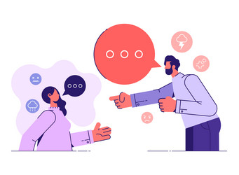 Work stress and conflicts swearing colleagues Vector Image